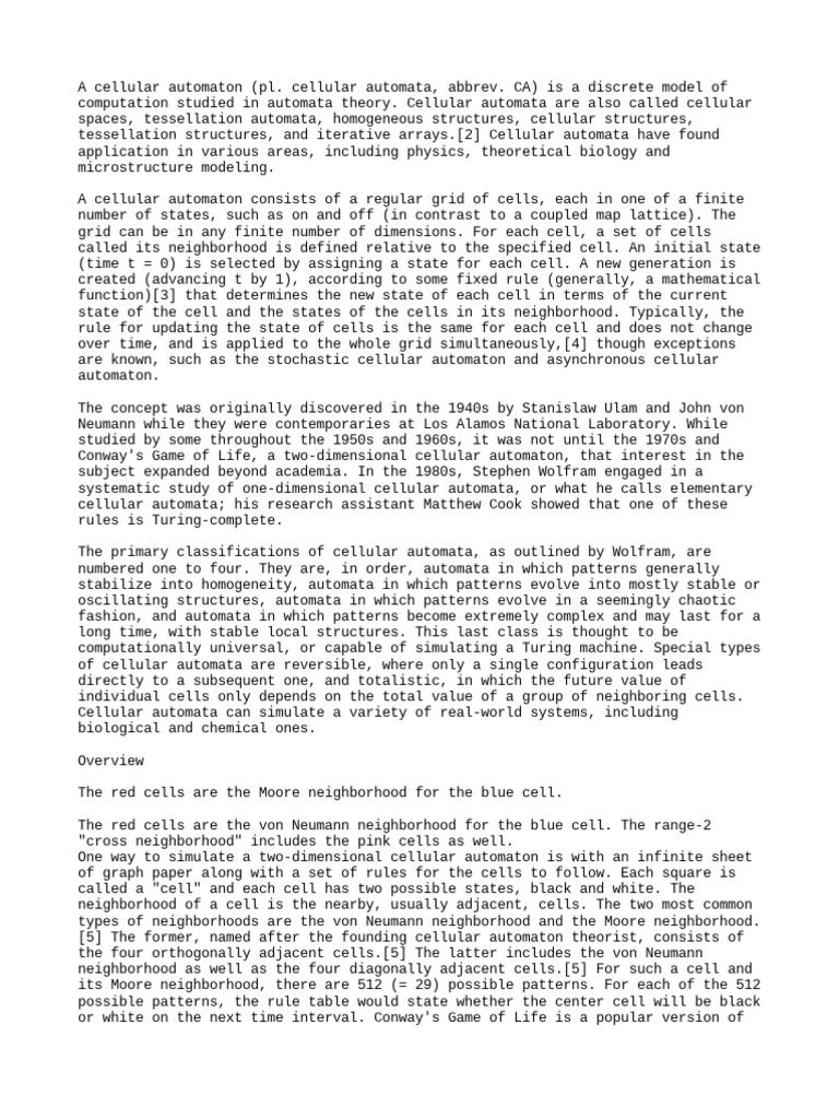 Cellular Automation | PDF | Automata Theory | Computational Science