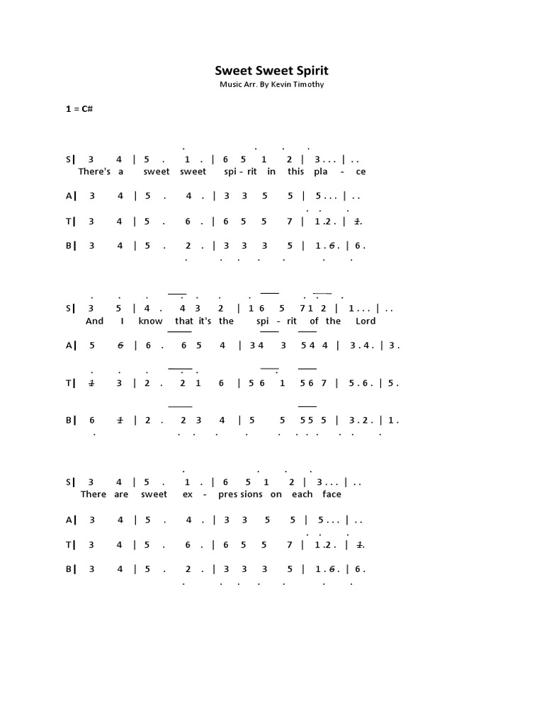 Sweet Sweet Spirit | PDF