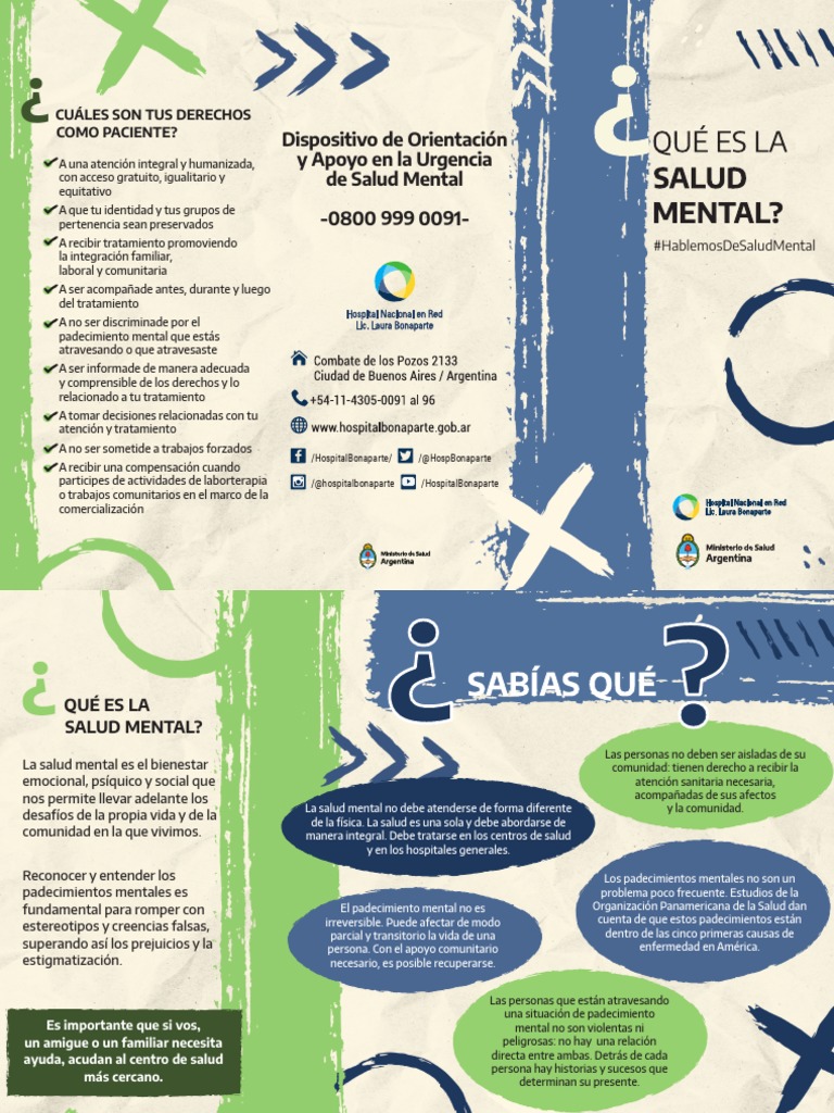 Triptico-Salud Mental | PDF | Salud mental | Cuidado de la salud