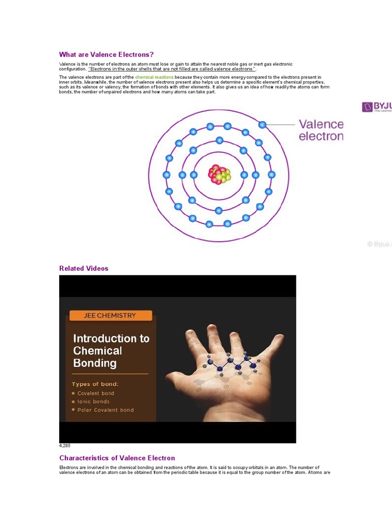 What Are Valence Electrons | PDF | Periodic Table | Electron Configuration