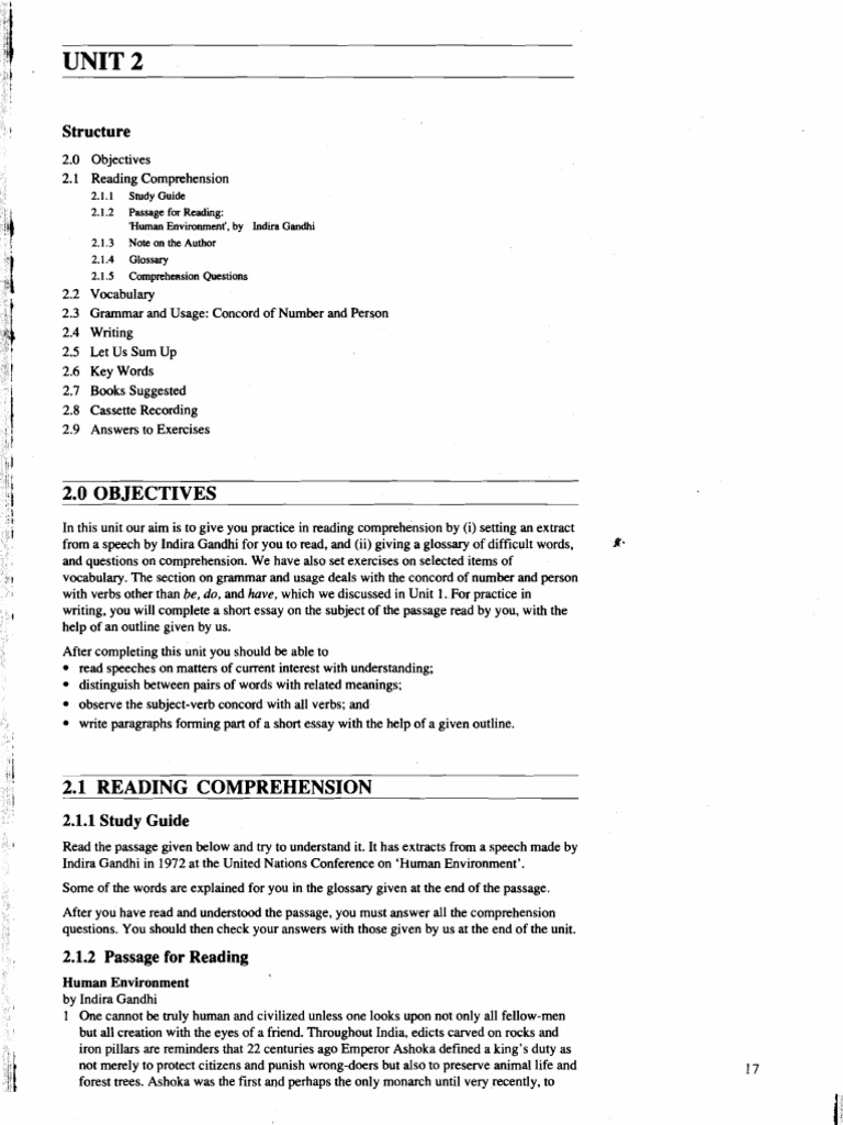 Reading Comprehension: Human Environment | PDF | Reading Comprehension ...