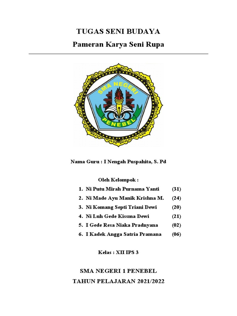 Tugas Seni Budaya Pameran Karya Seni Rupa: Sma Negeri 1 Penebel TAHUN ...