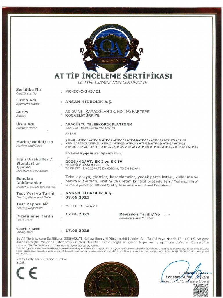 Ansan Atp - Ce en 280 | PDF