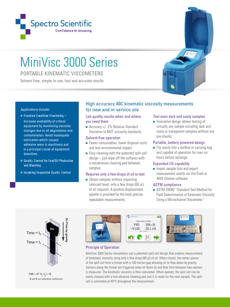 Datasheet Minivisc 3000 | PDF | Viscosity | Physical Sciences