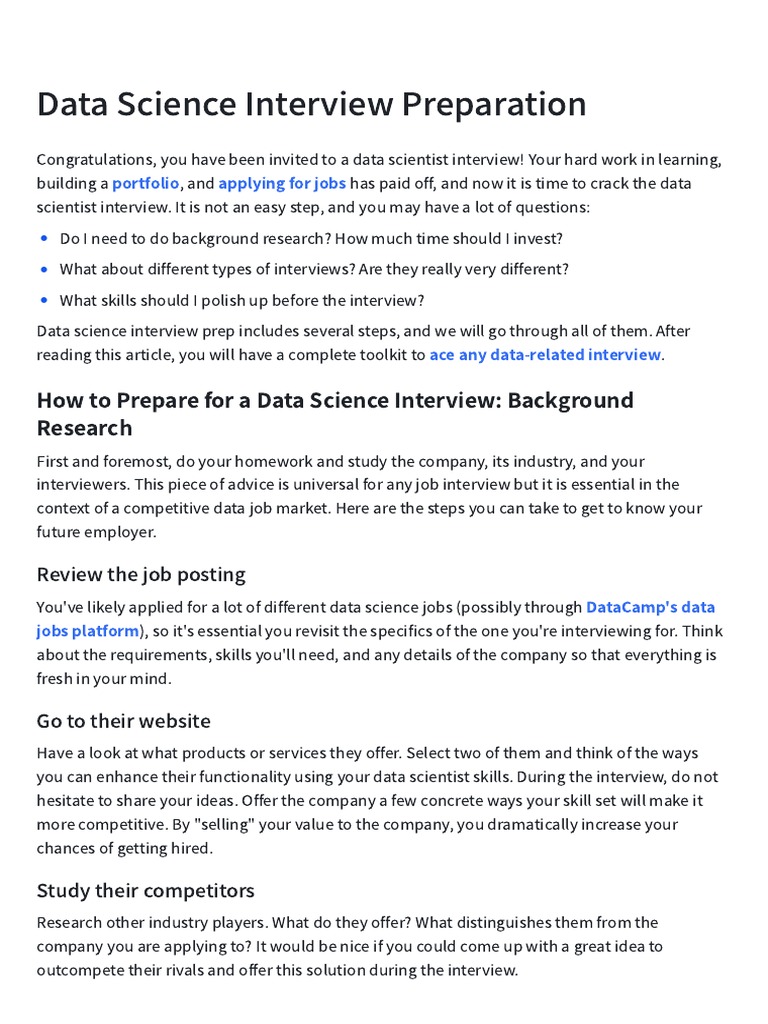 Kenny-230717-Data Science Interview Preparation | PDF | Statistics | Machine Learning
