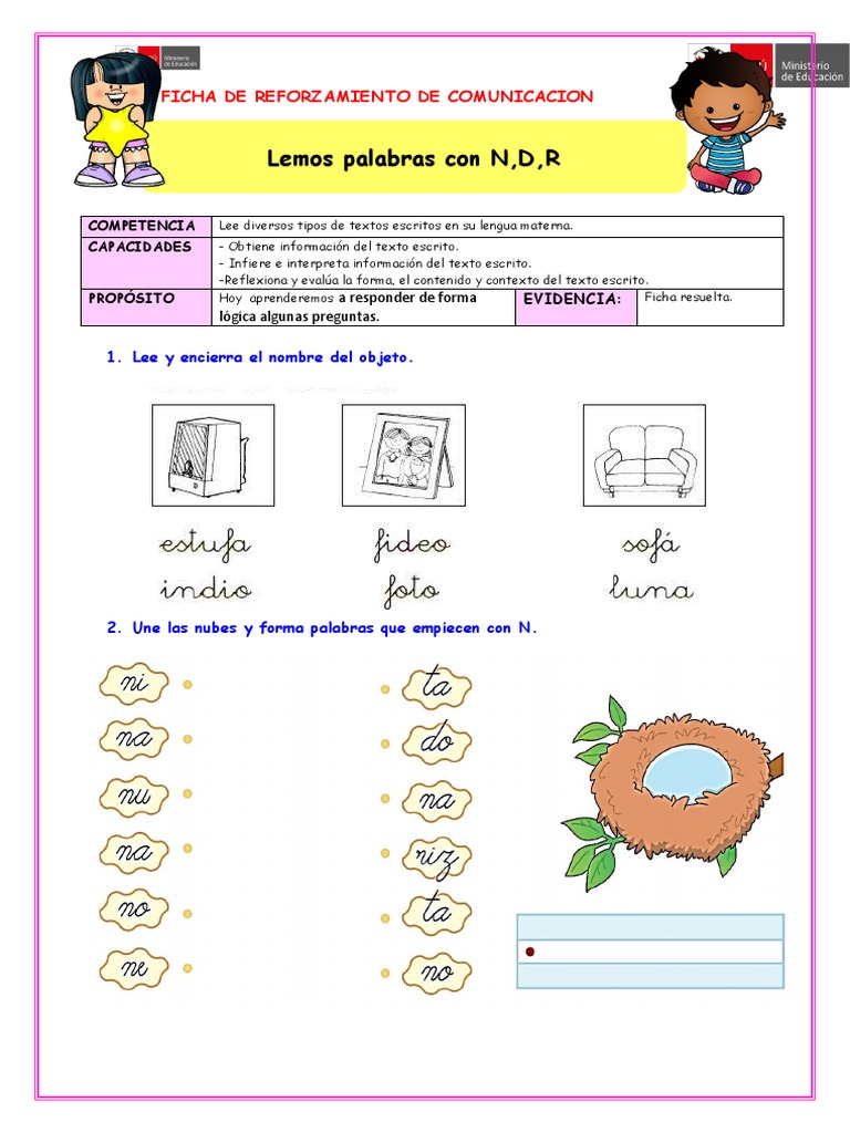 Ref Com Leemos Palabras Con N, D, R | PDF