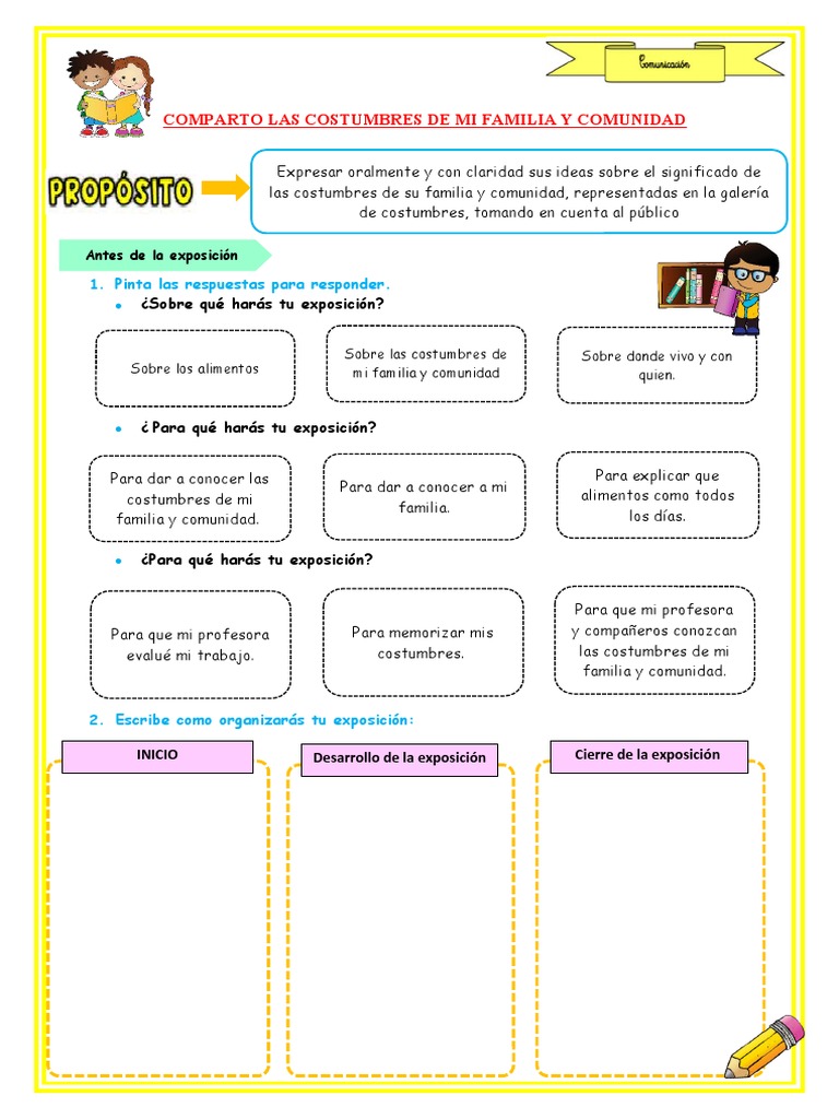 E5 S3 Ficha D3 Comparto Las Costumbres de Mi Familia y Comunidad | PDF