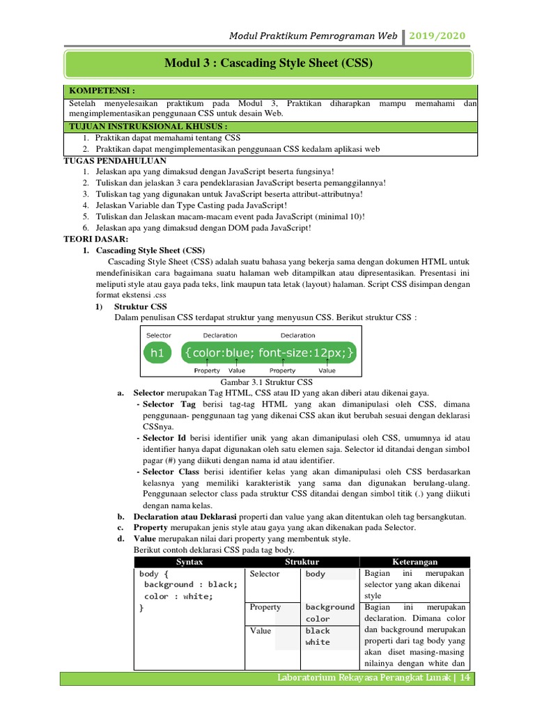 Modul 3 - Cascading Style Sheet (CSS) | PDF