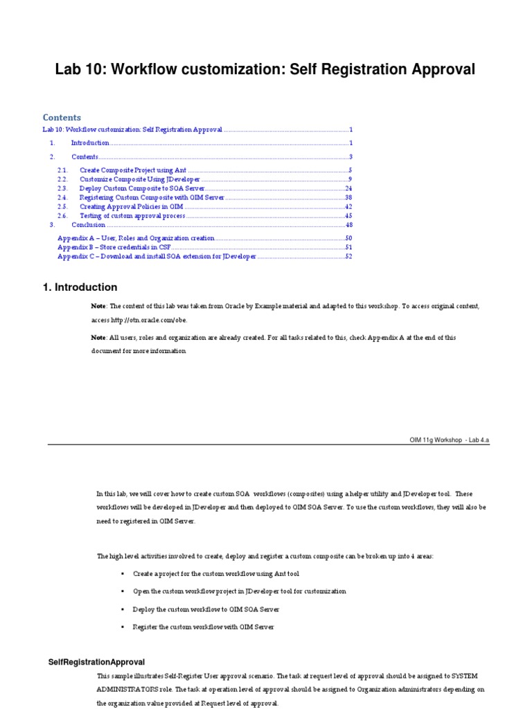 Lab 10 Approval Workflow Self Reg | PDF | Parameter (Computer Programming) | Java (Programming ...