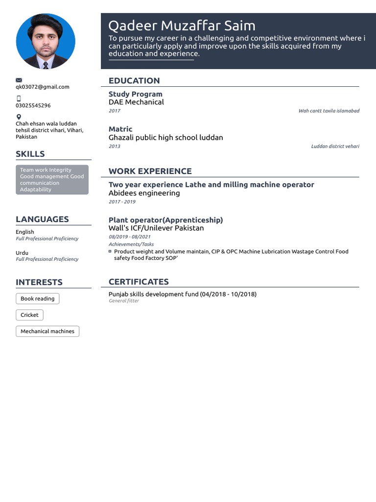 Qadeer CV | PDF