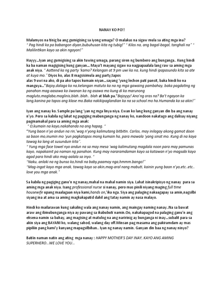 Nanay Ko Po! | PDF