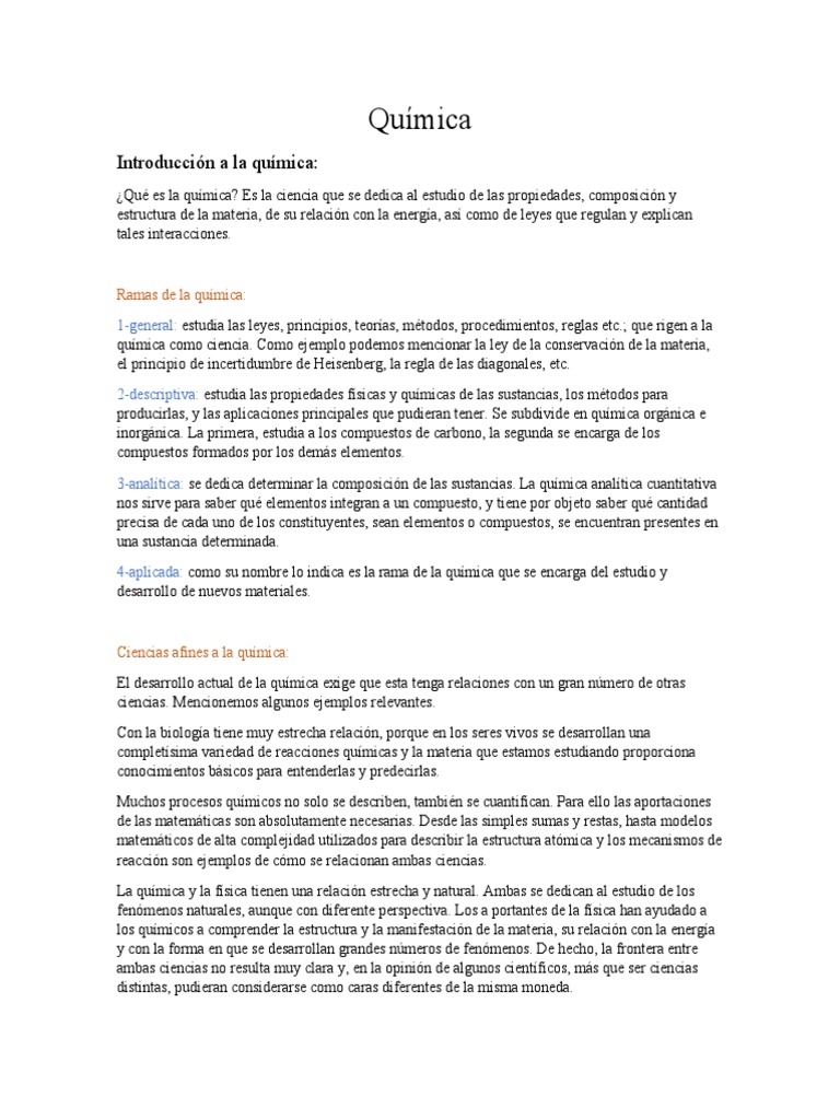 Química | PDF | Química | Importar