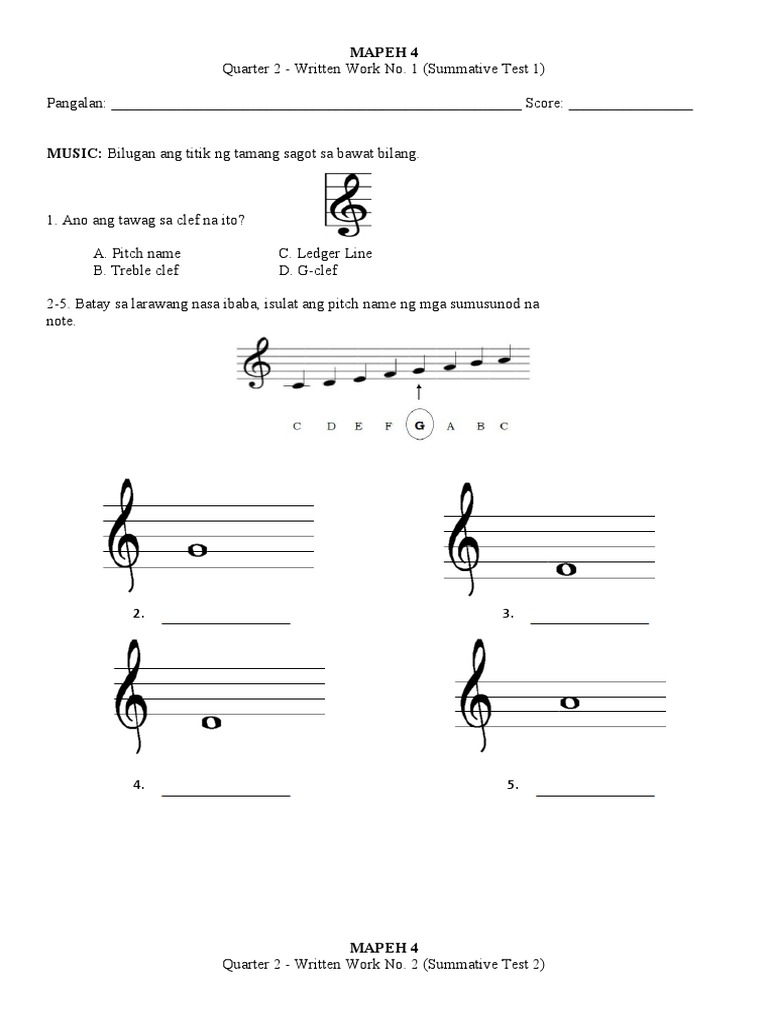 Mapeh Written Work No. 1 | PDF