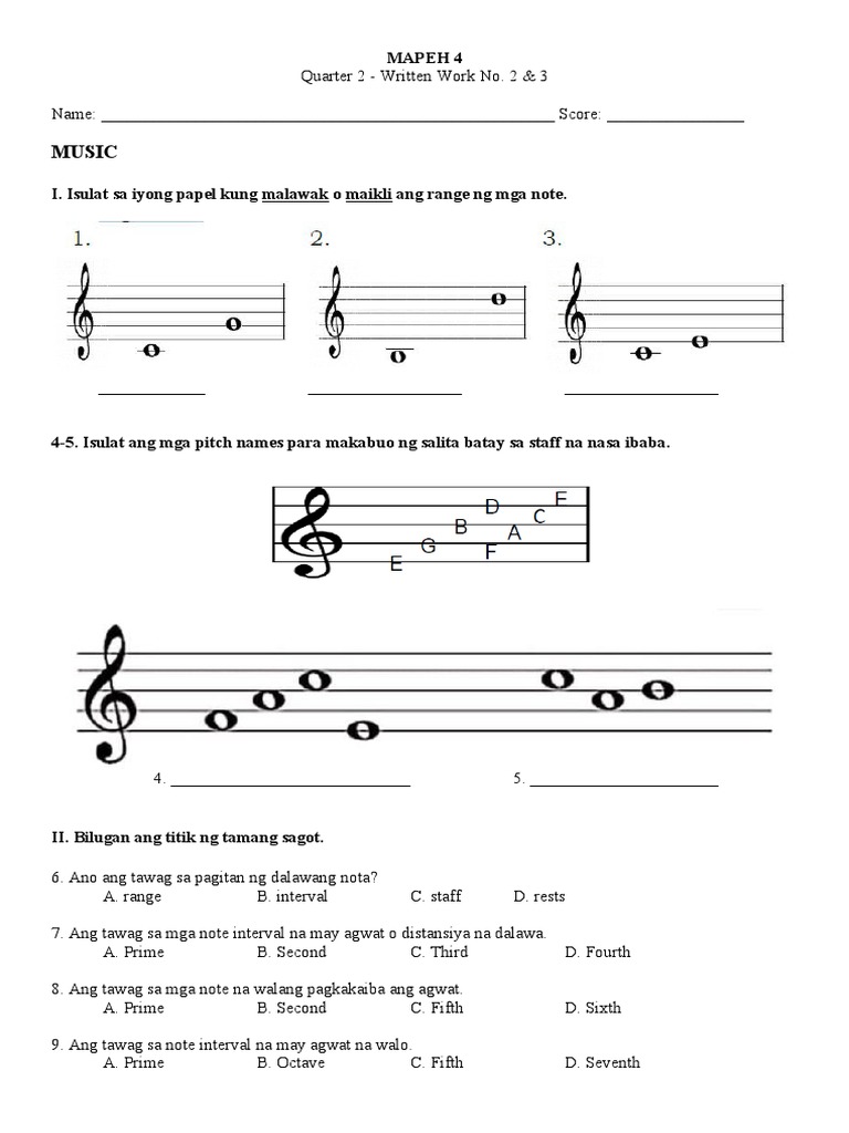 MAPEH Written Work 2 3 | PDF