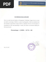 VNIT - Grade Conversion Certificate | PDF