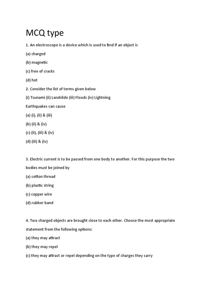 MCQ Type | Download Free PDF | Earthquakes | Earth
