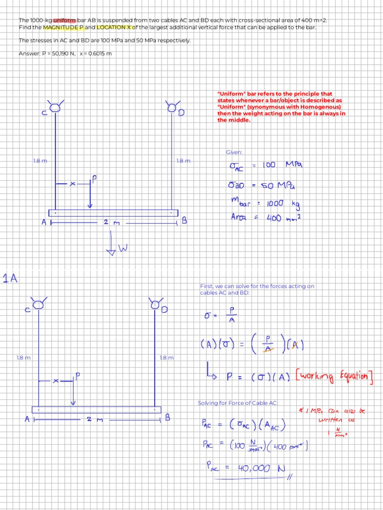 Illustrative Problem 4 Axial Stress | PDF
