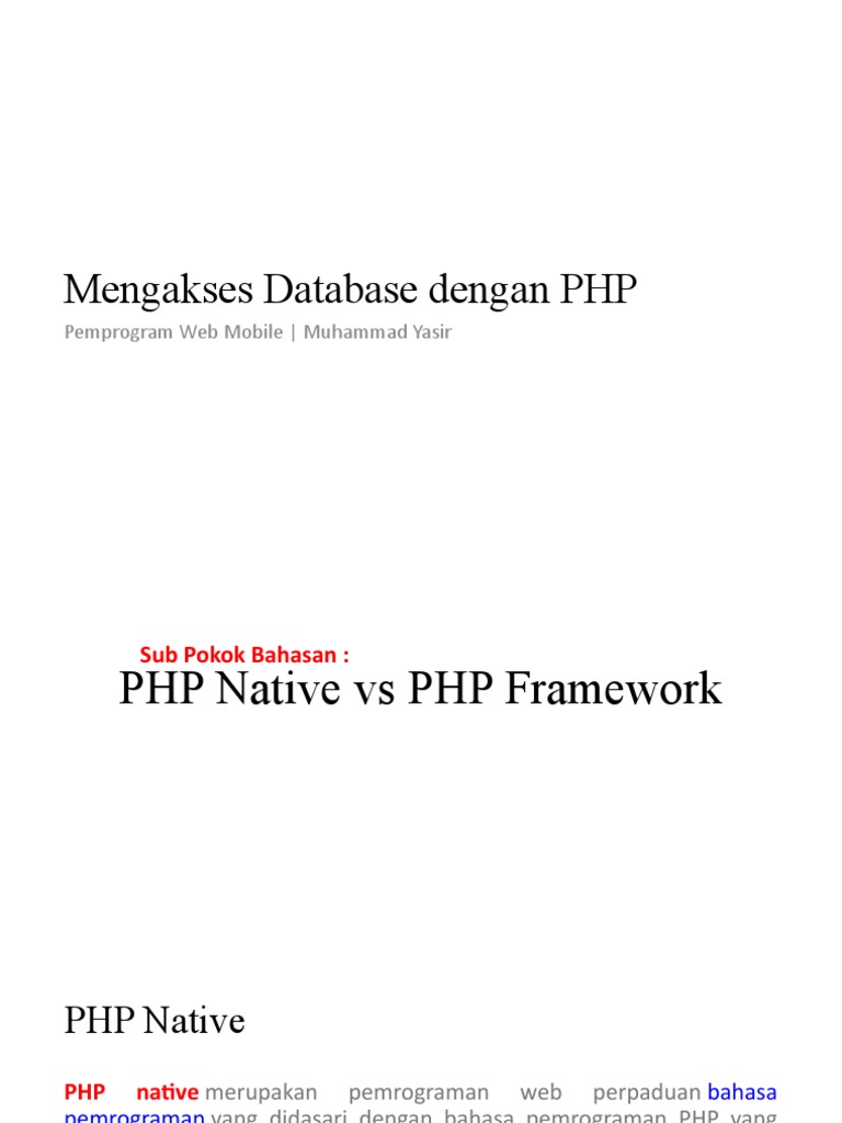 PHP Native Dan PHP Framework | PDF PHP Native Dan PHP Framework | PDF