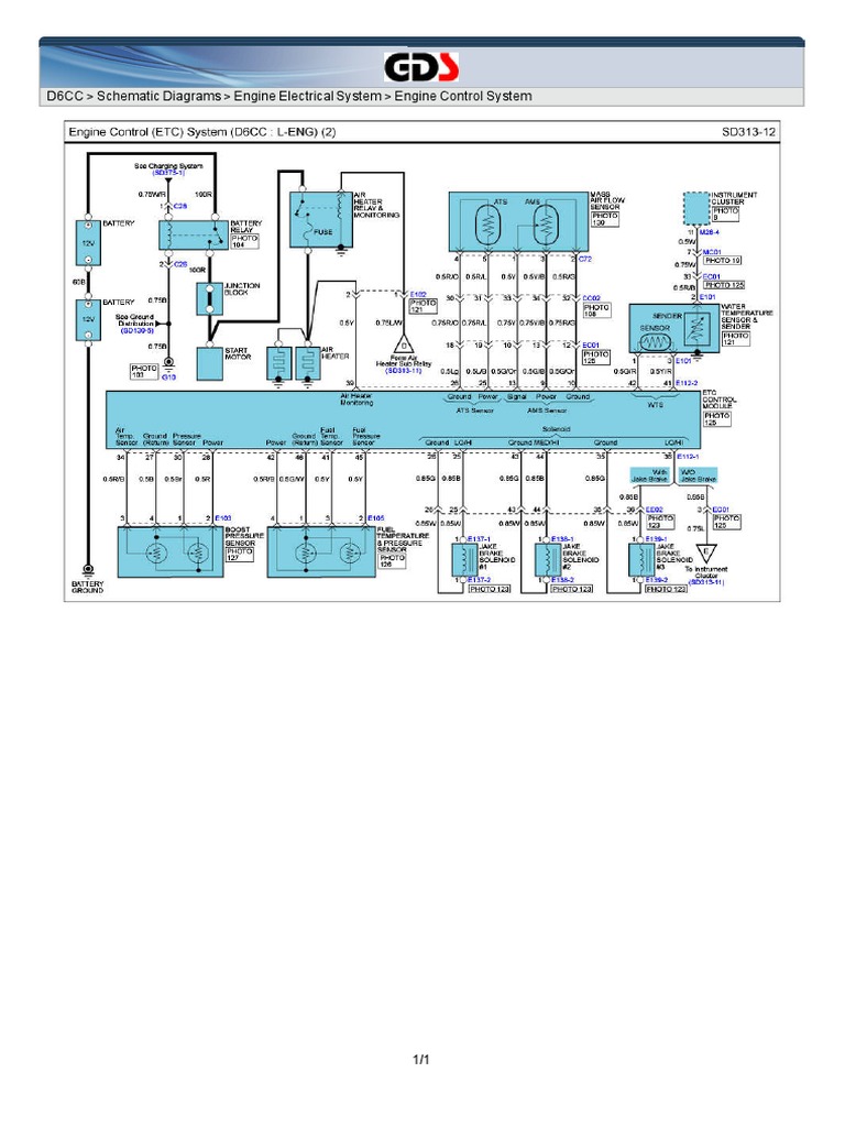 D6CC Schematic Diagrams Engine Electrical System Engine Control System ...