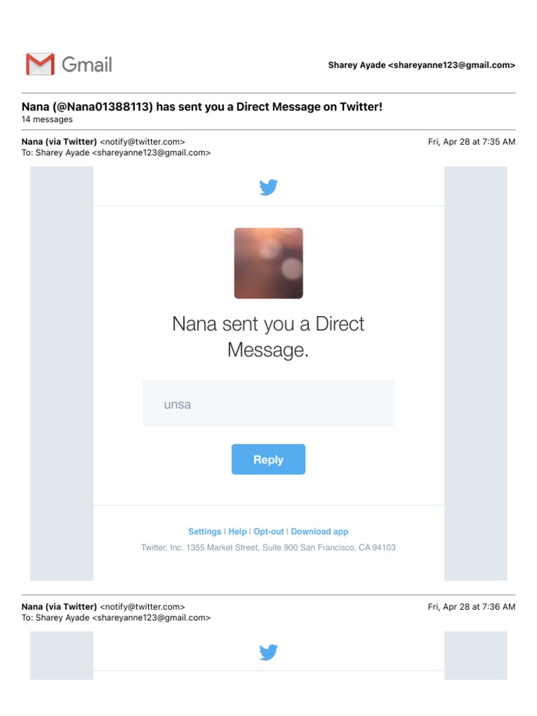 Nana (@nana01388113) Has Sent You A Direct Message On Twitter! 2 ...