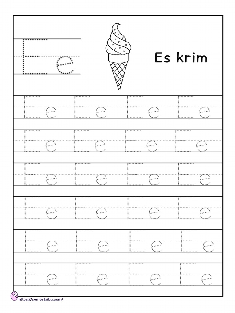 Menebalkan Huruf Abjad e | PDF