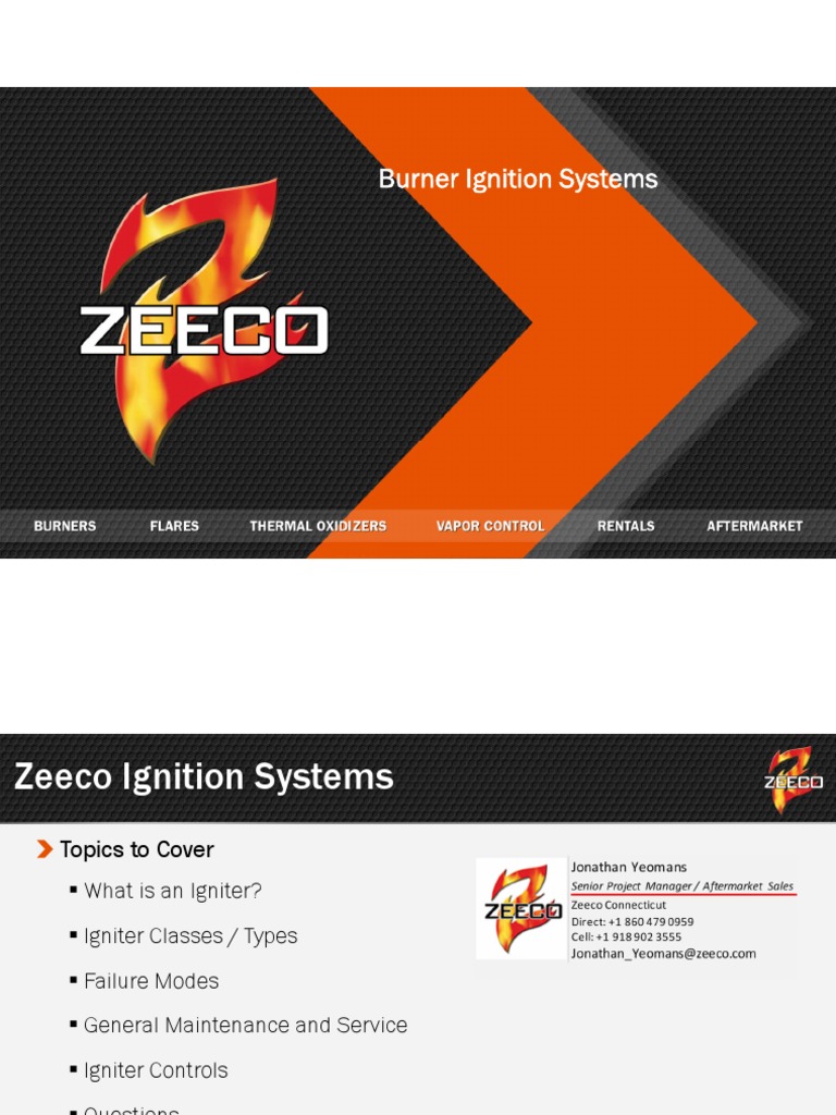 Zeeco Ignitor Presentation Rev 2 | PDF | Combustion | Fuels