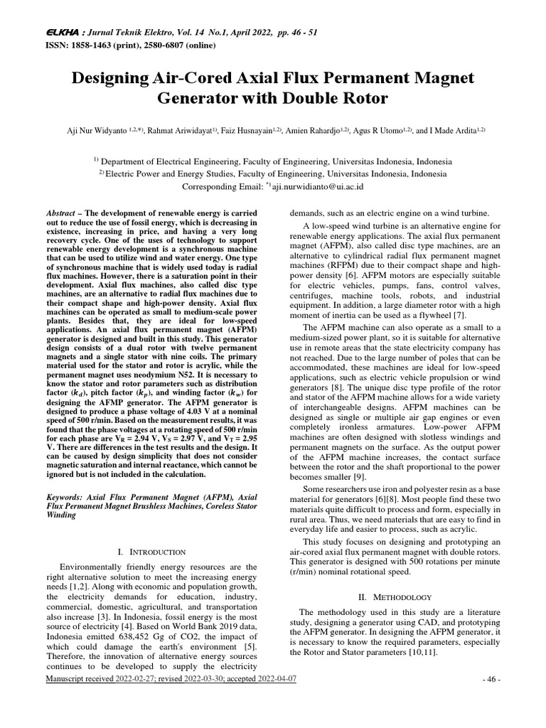Axial Flux Generator Design | PDF | Electric Generator | Inductor