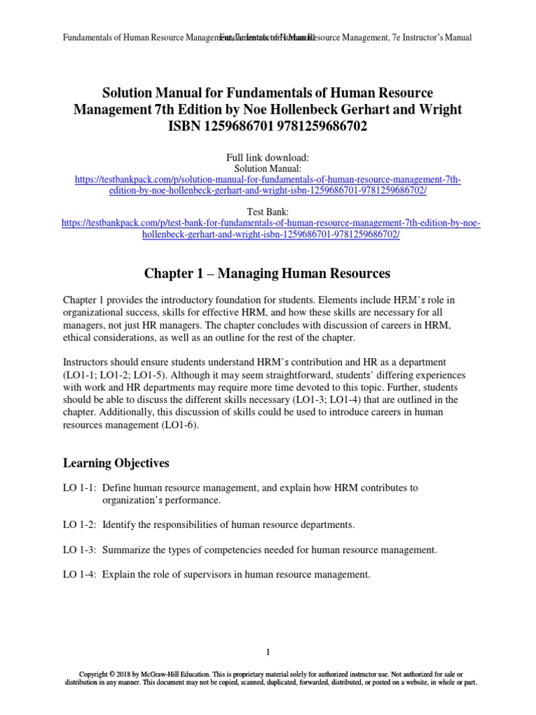 Fundamentals of Human Resource Management 7th Edition by Noe Hollenbeck ...