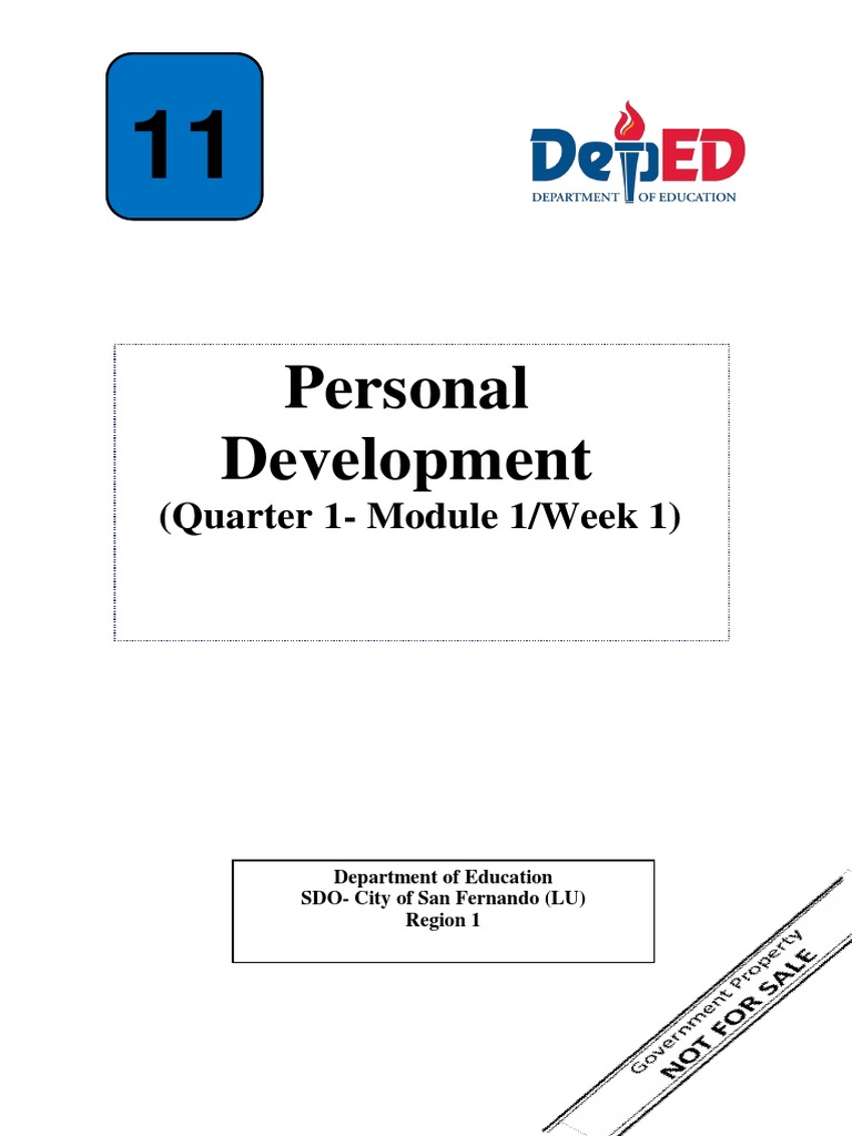 Grade 11-Personal Development-Q1 Module 1 | PDF | Self Concept | Thought