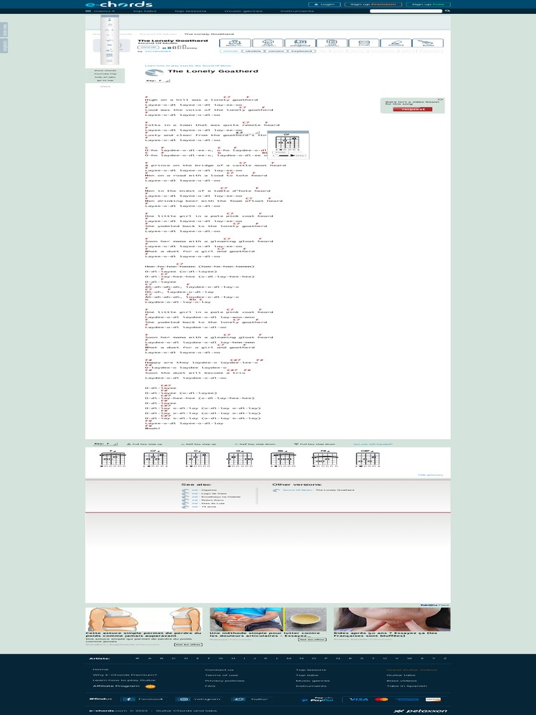 THE LONELY GOATHERD Chords - Sound of Music - E-Chords | PDF ...