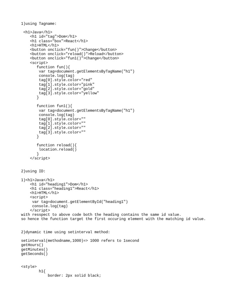 Javascript | PDF | Document Object Model | Java Script