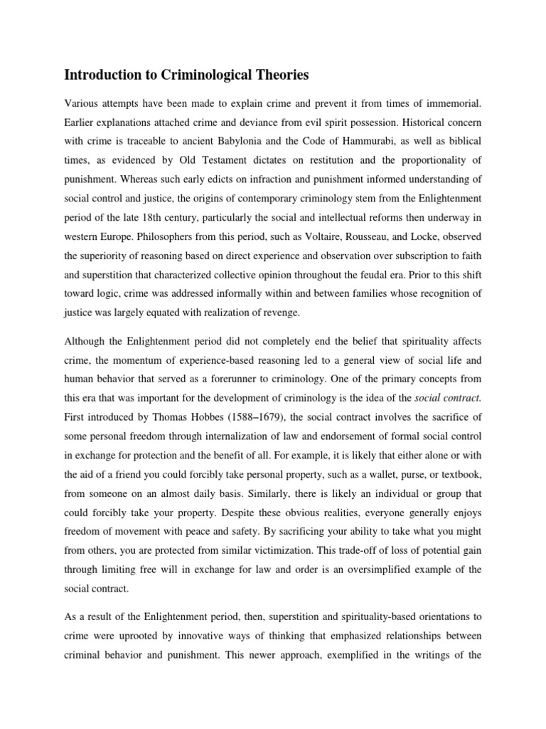 Contemporary Criminological Theories | PDF | Criminology | Crimes