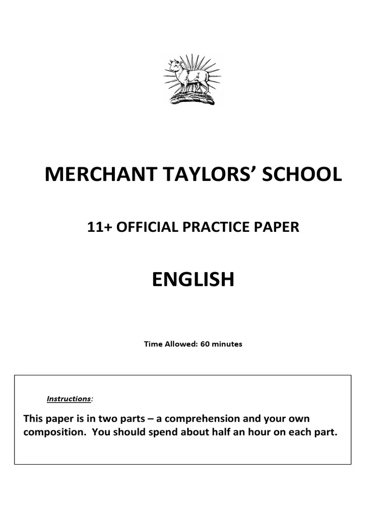 11+ English Practice Paper: Comprehension | PDF