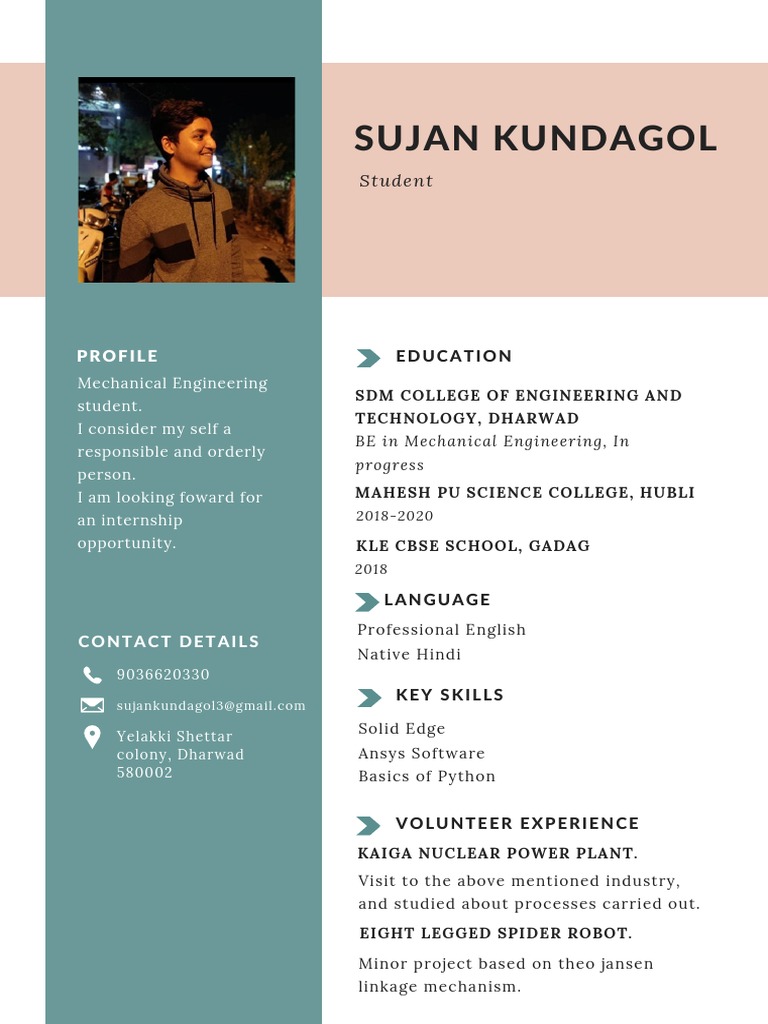 Mechanical Engineering Student Profile | PDF