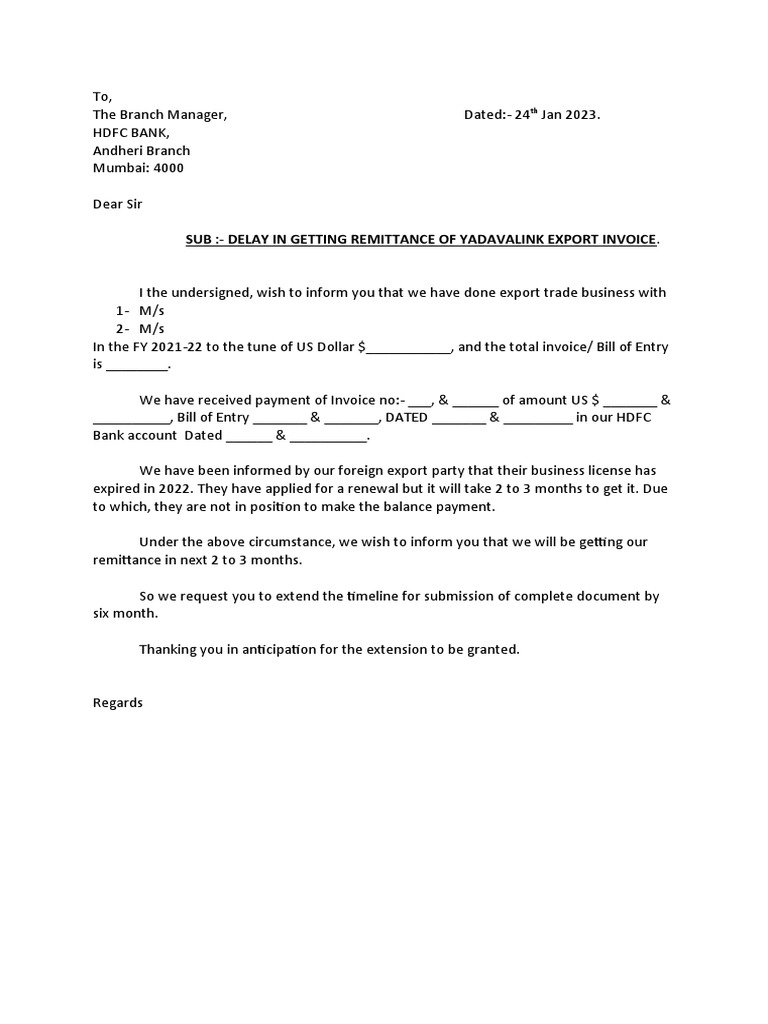 HDFC Gaurav Letter of Extension | PDF