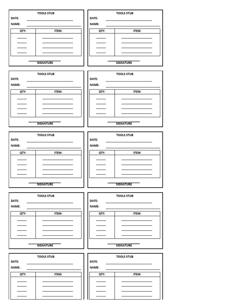 TOOLS & Claim Stub | PDF