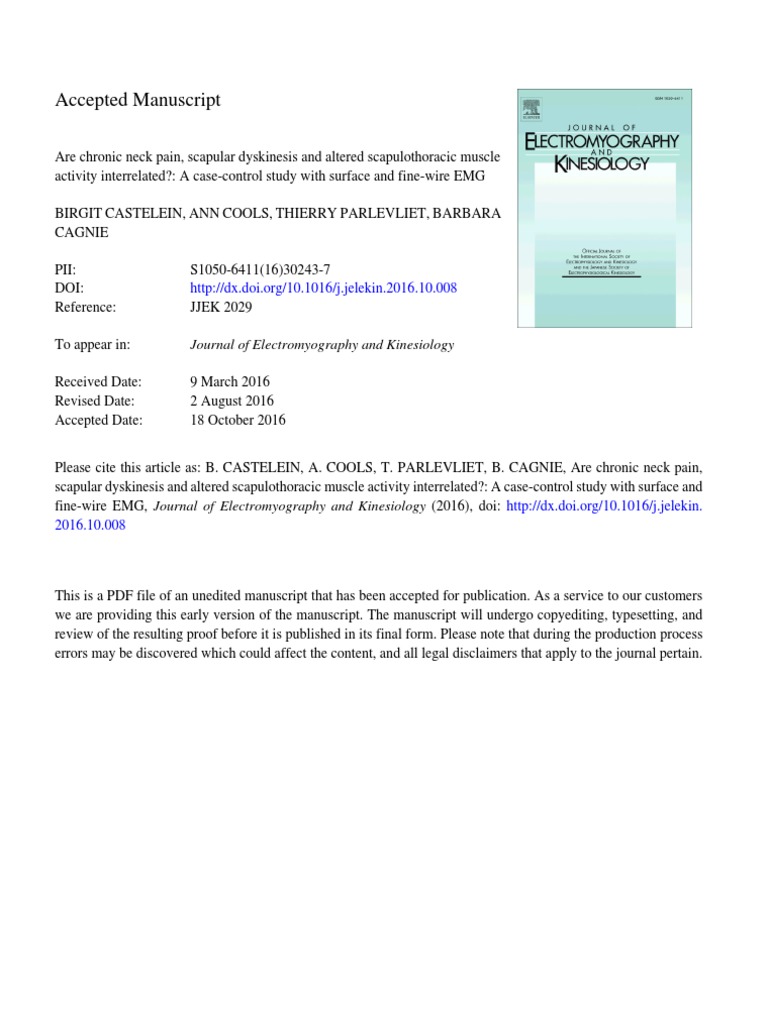 Accepted Manuscript | PDF | Physical Therapy | Anatomical Terms Of Motion