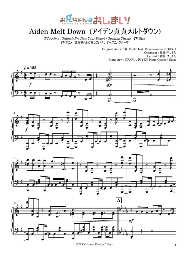 Aiden - Melt - Down (TV Size) | PDF