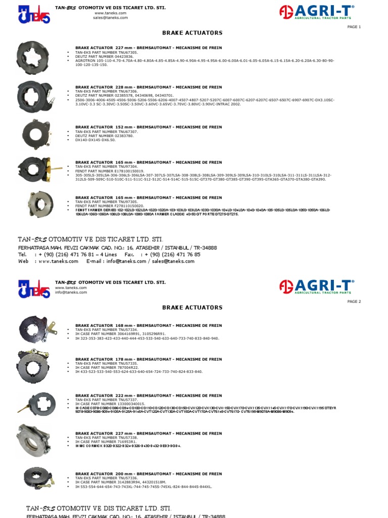 Taneks Brake Actuator Assembly | PDF