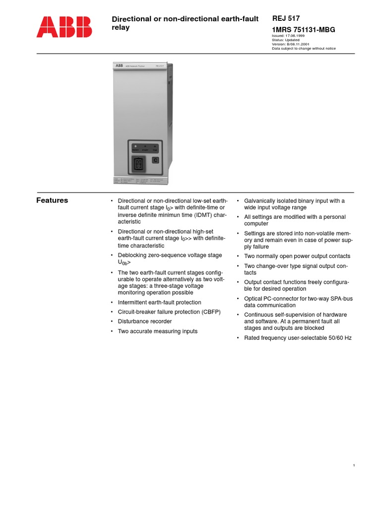 Directional Earth Fault | Download Free PDF | Relay | Power Supply