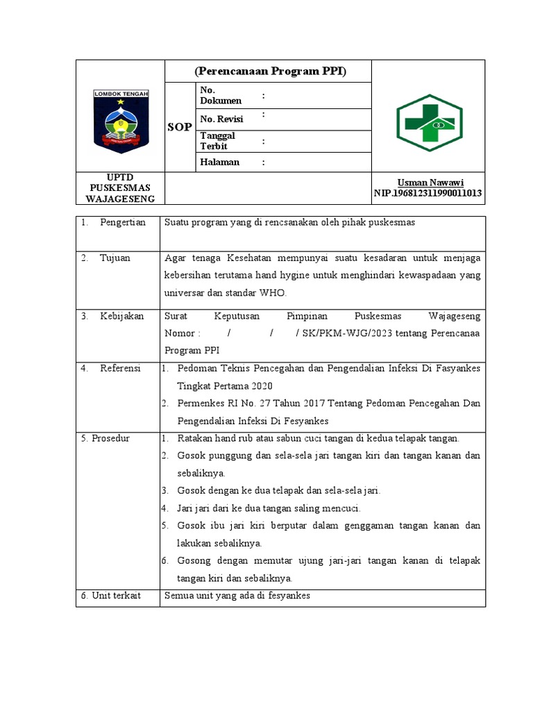 SOP Perencanaan Program PPI | PDF