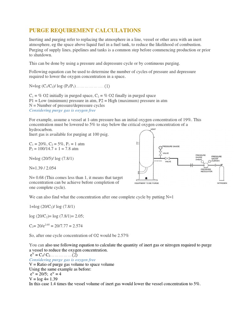 Purge Gas Calculation 1689689650 | PDF | Technology & Engineering