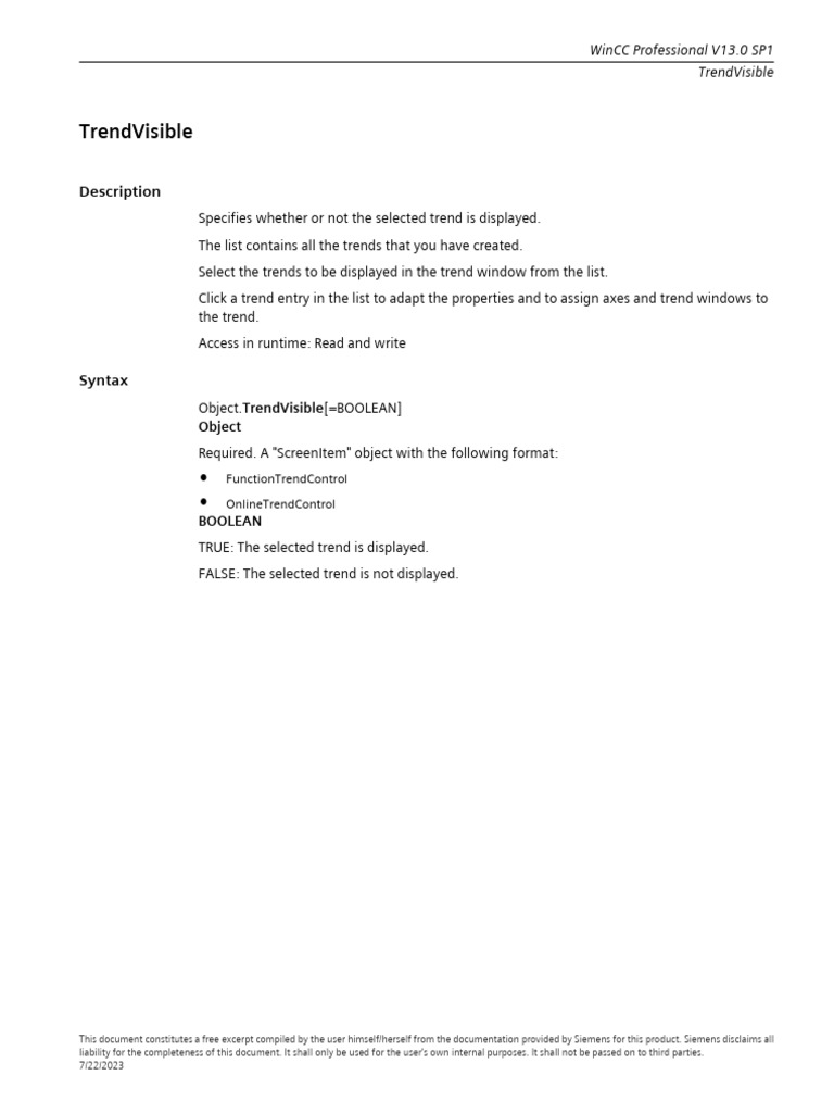 WinCC Professional V13.0 SP1 - TrendVisible | PDF