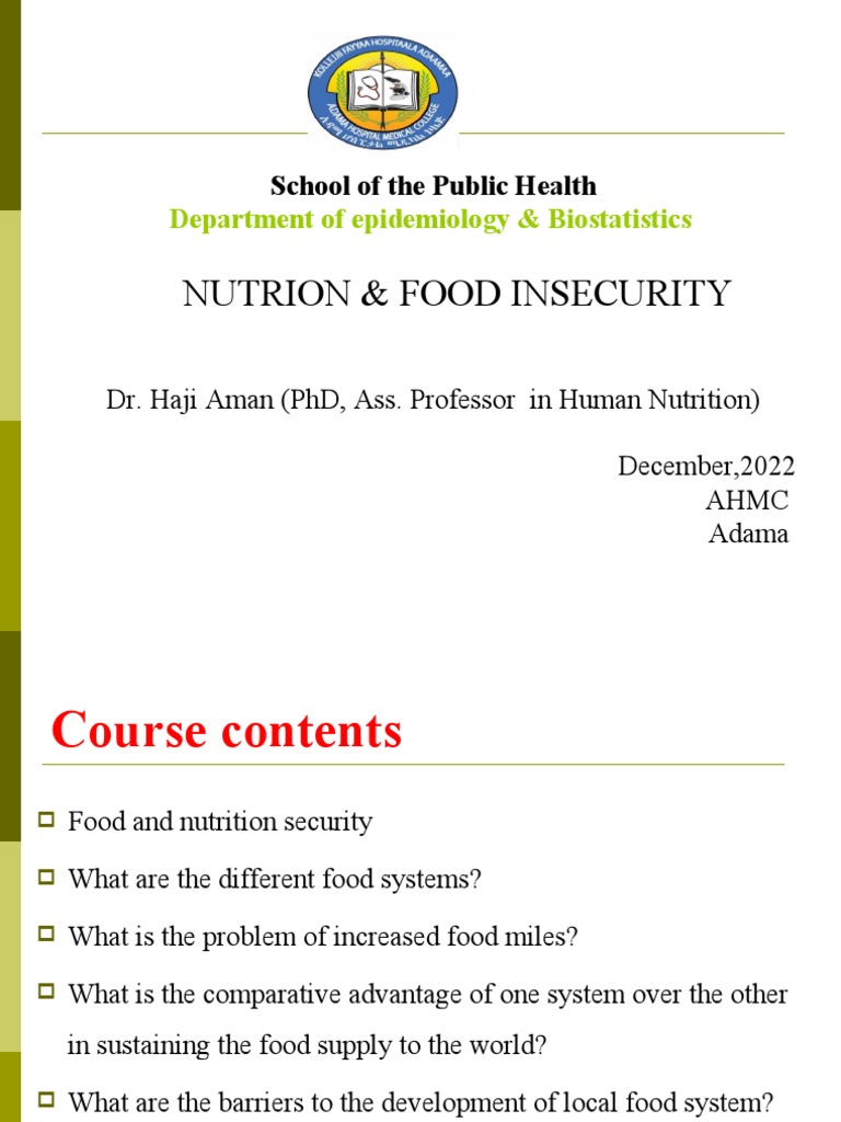 Food and Nutrition Security | PDF | Food Security | Famine