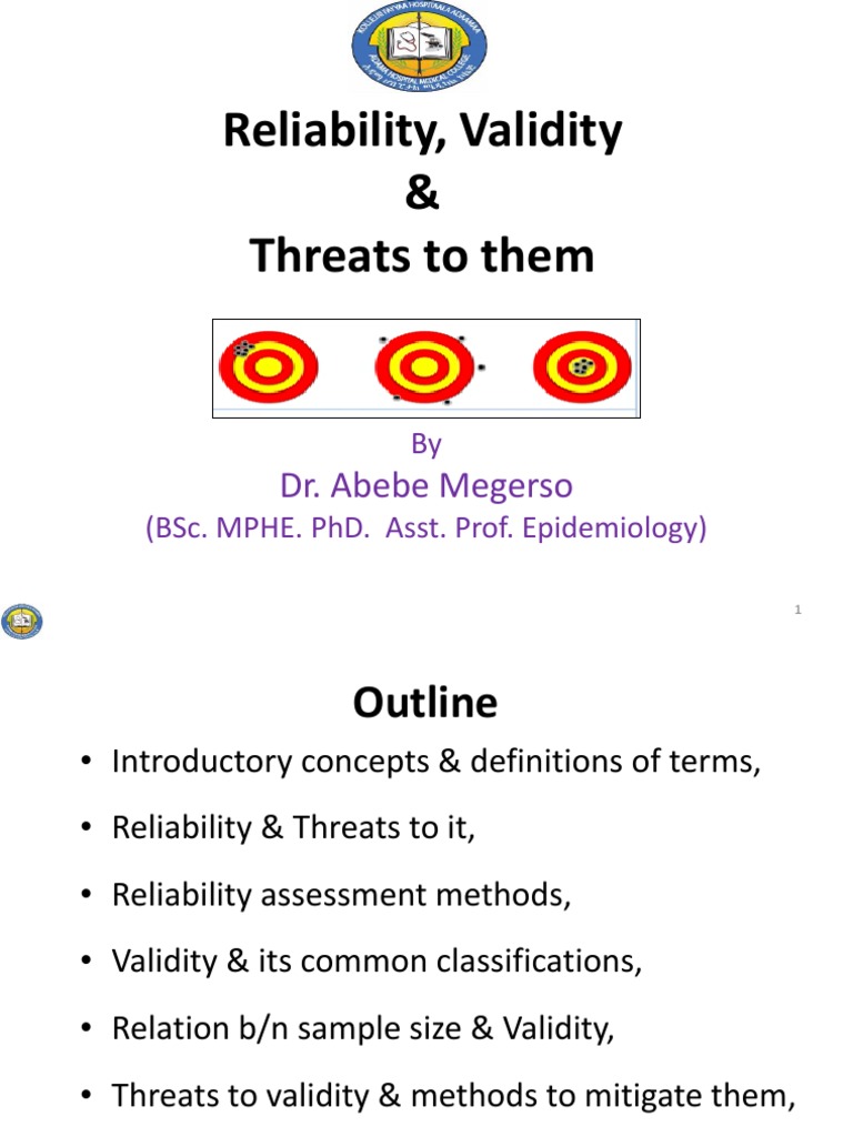 Epidemiology: Ensuring Reliability & Validity | PDF | Validity ...