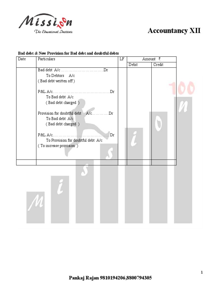 Bad Debt JE | PDF | Debits And Credits | Bad Debt Bad Debt JE | PDF | Debits And Credits | Bad Debt