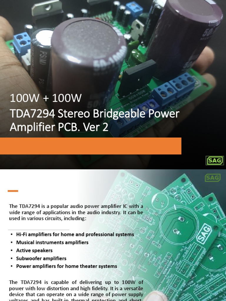 TDA7294 Stereo Power Amplifier Ver 2.0 | PDF | Amplifier | Loudspeaker