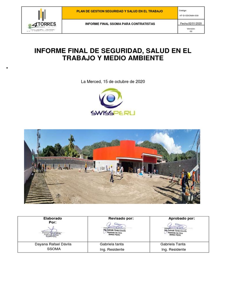 Informe Final de Seguridad-Hbpulm2 | PDF | Seguridad y salud ocupacional | La seguridad