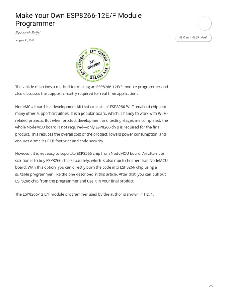 DIY ESP8266-12E/F Programmer Guide | PDF | Printed Circuit Board | Booting