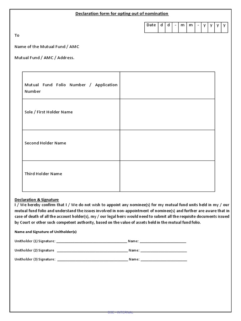 Nomination Opt Out Form | PDF